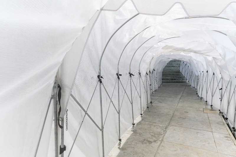 Plastic Tunnel Guard Against Rain or Sunlight Walkway, Can Move by ...