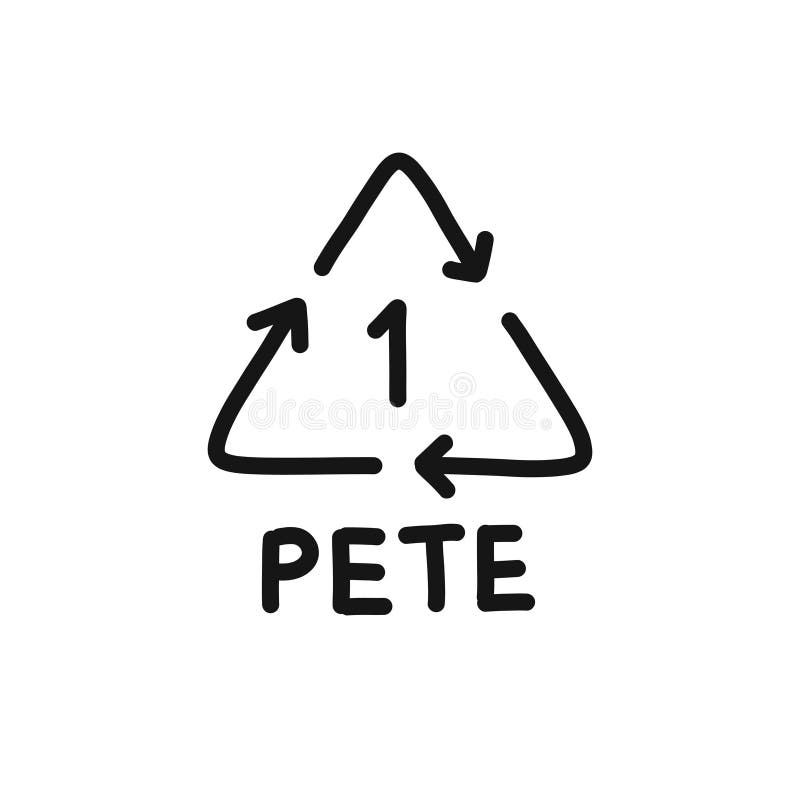 Plastic Types for Recycling Symbol Doodle Icon, Vector Illustration ...