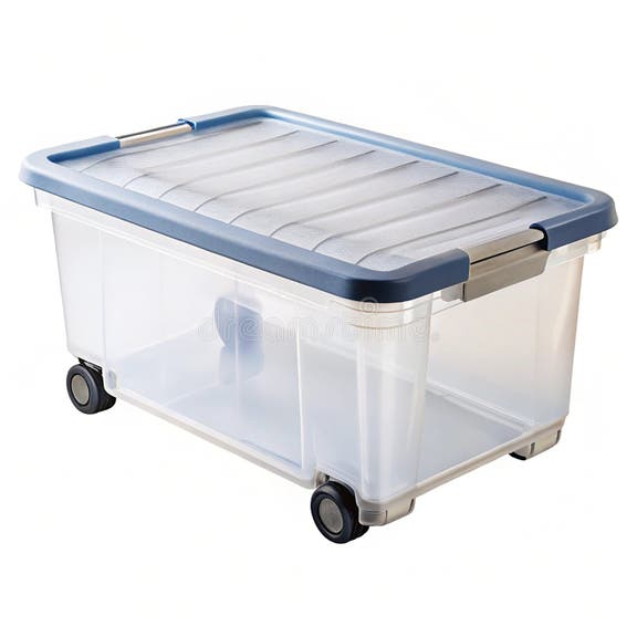 Plastic Under-bed Storage Container with Wheels Stock Illustration ...