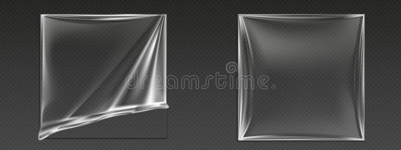Plastic Vinyl Wrap with Wrinkle and Overlay Effect Stock Illustration ...