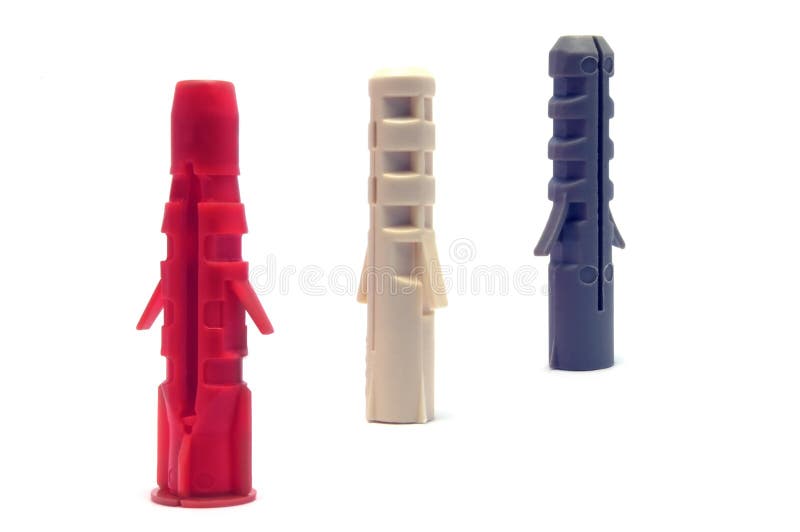 Plastic wall plugs stock photo. Image of tool, dowel, nylon - 4424178