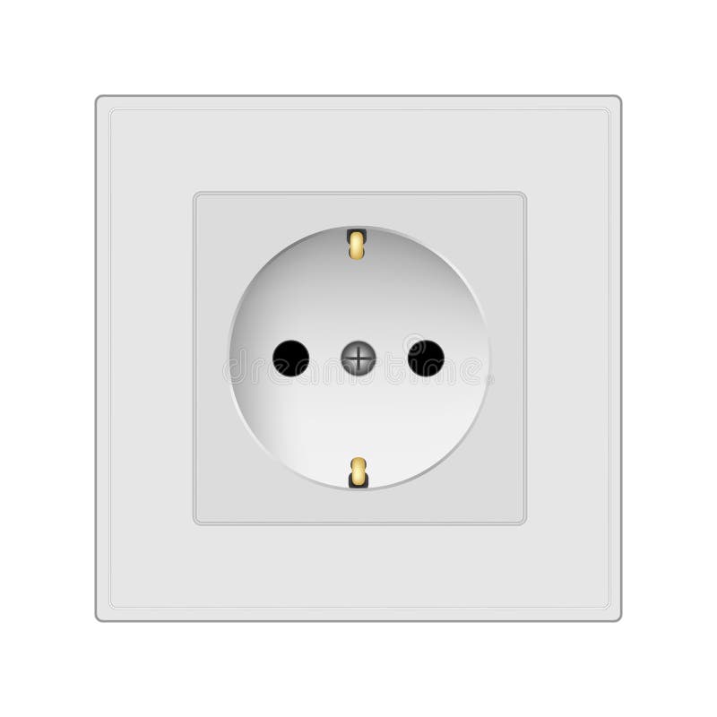 Wall Socket Vector Icon on White Background. Flat Vector Wall Socket ...