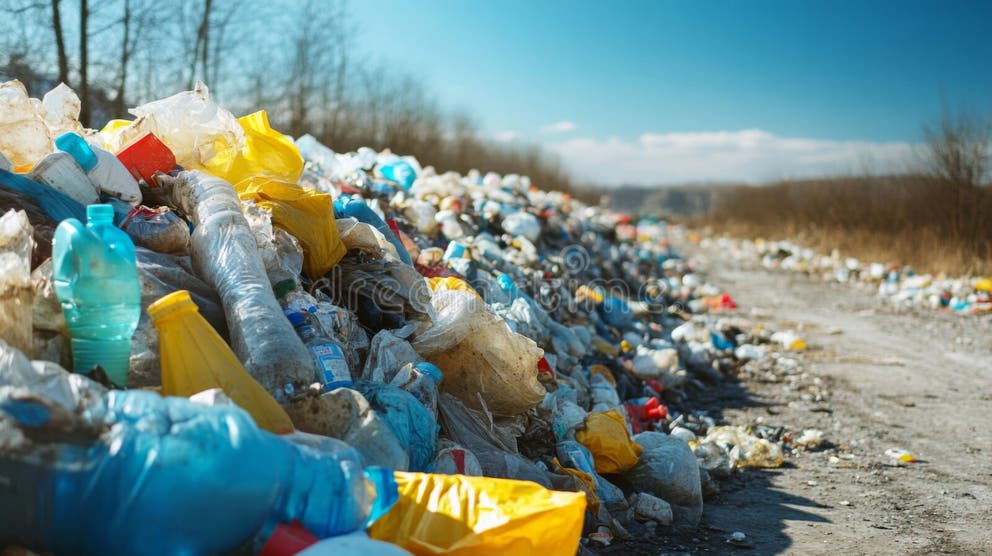 Plastic Waste Accumulation Environmental Pollution Problem Stock ...