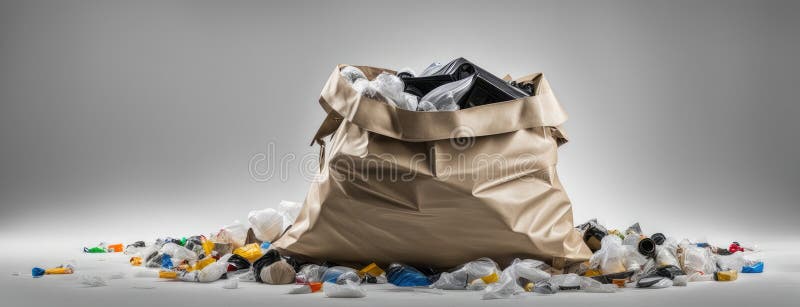 Plastic Waste Bag with Assorted Disposable Containers Stock Image ...
