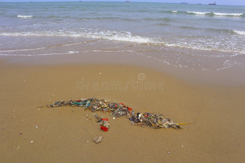 Plastic Waste on the Beach. Stock Photo - Image of ocean, coastline ...