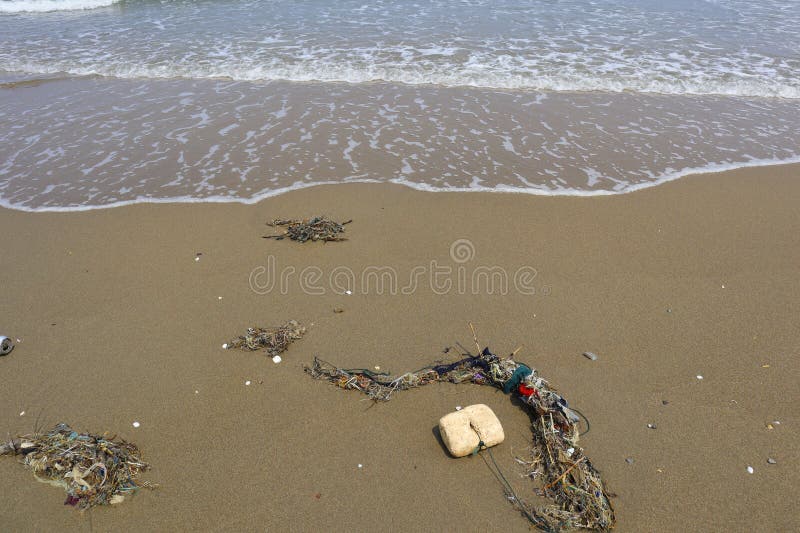 Plastic Waste on the Beach. Stock Image - Image of shore, environment ...