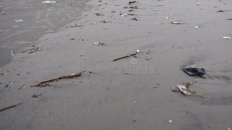 Plastic Waste on Beach Sand. Stock Video - Video of dump, industry ...