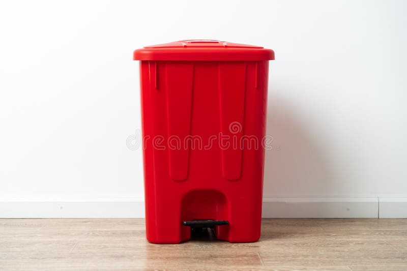 Plastic Waste Bin with a Lid in the Room Stock Image - Image of rubbish ...