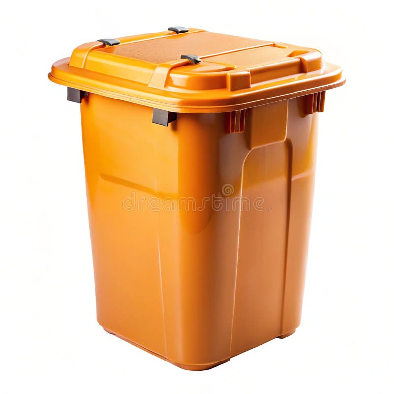 Plastic Waste Disposal Bin with Lid for Construction Sites Stock ...