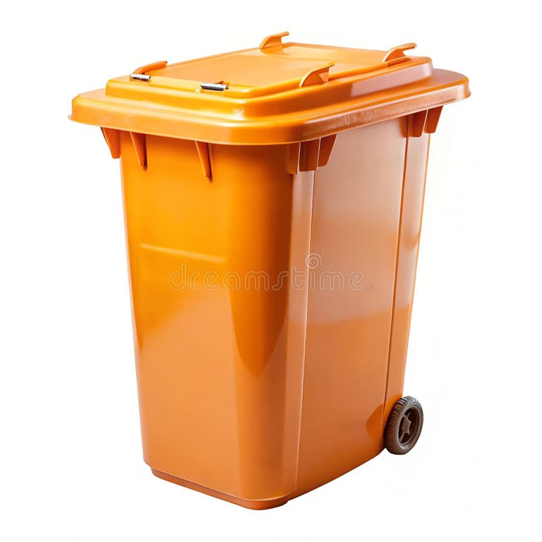 Plastic Waste Disposal Bin with Lid for Construction Sites Stock ...