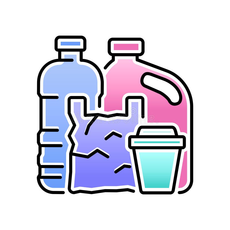 Plastic Waste Icon Logo stock vector. Illustration of water - 368550903