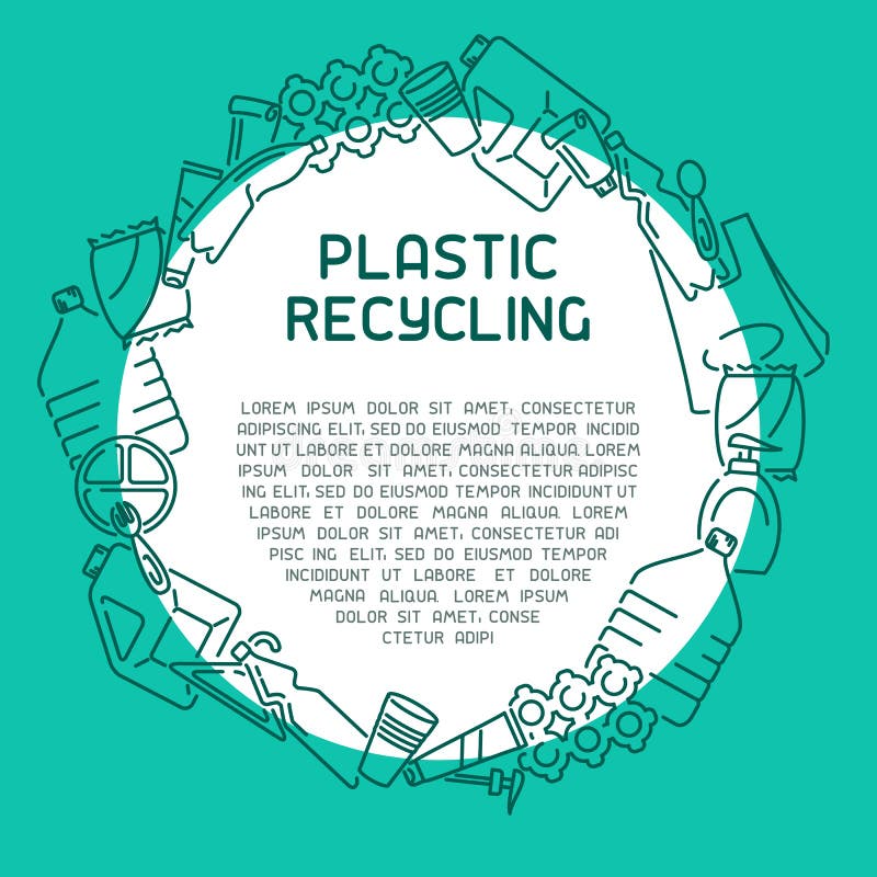 Plastic Waste Information Banner Stock Vector - Illustration of recycle ...