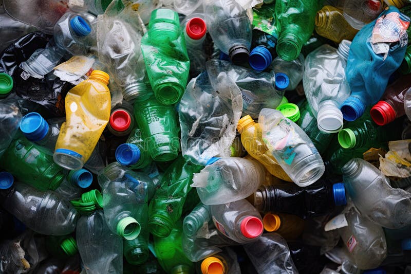 Plastic Waste. Pile of Plastic Bottles. Pollution Problem. Generative ...