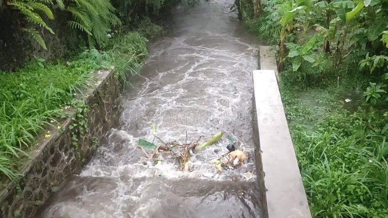 Plastic Waste Polluting River. Waste in River during Flood Stock Video ...