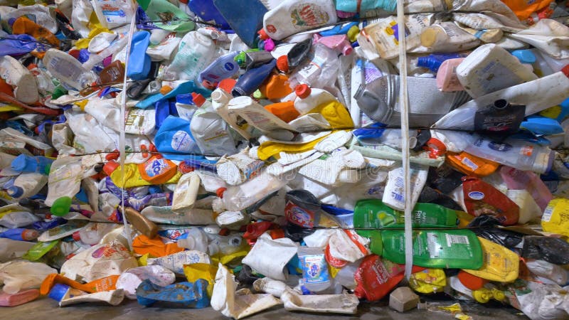 Plastic Waste Pressed and Tied Up Compactly. Stock Video - Video of ...