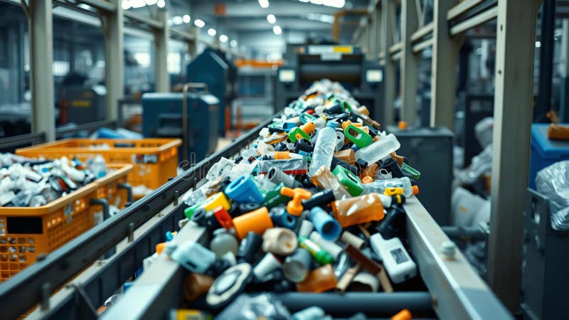 Plastic Waste Processing Plant for Recycling. a Lot of Plastic Waste ...