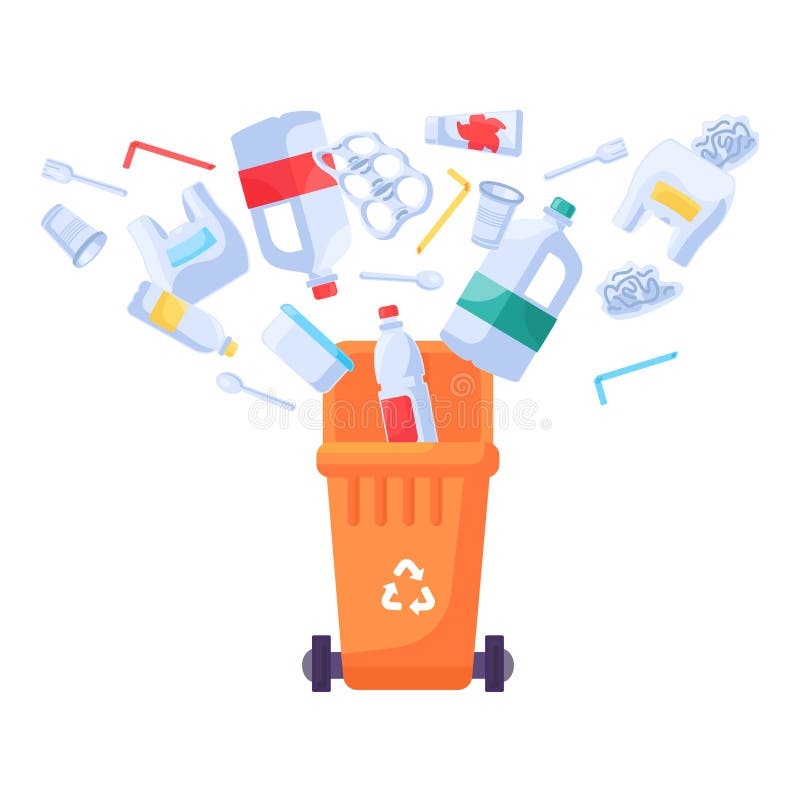 Plastic Waste Recycling Cartoon Solid Container Stock Illustration ...