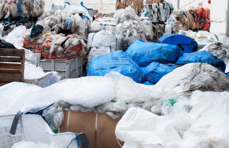 Recycled Plastic Waste Products Bailed Stock Image - Image of bailed ...