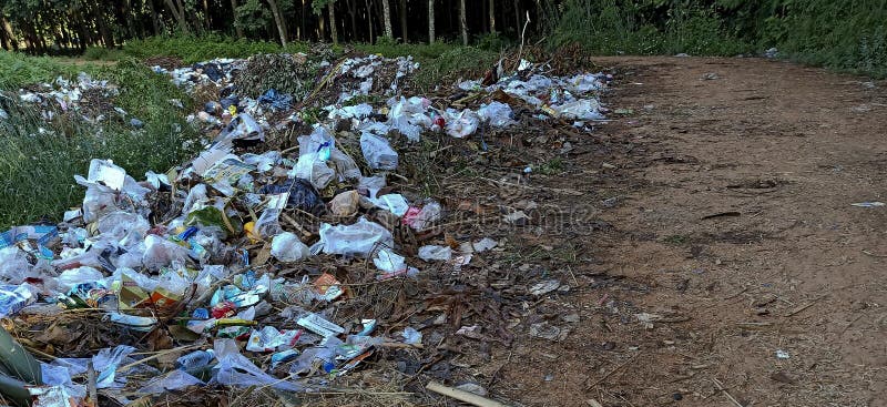 Plastic Waste in the Village Editorial Image - Image of dump, dirt ...