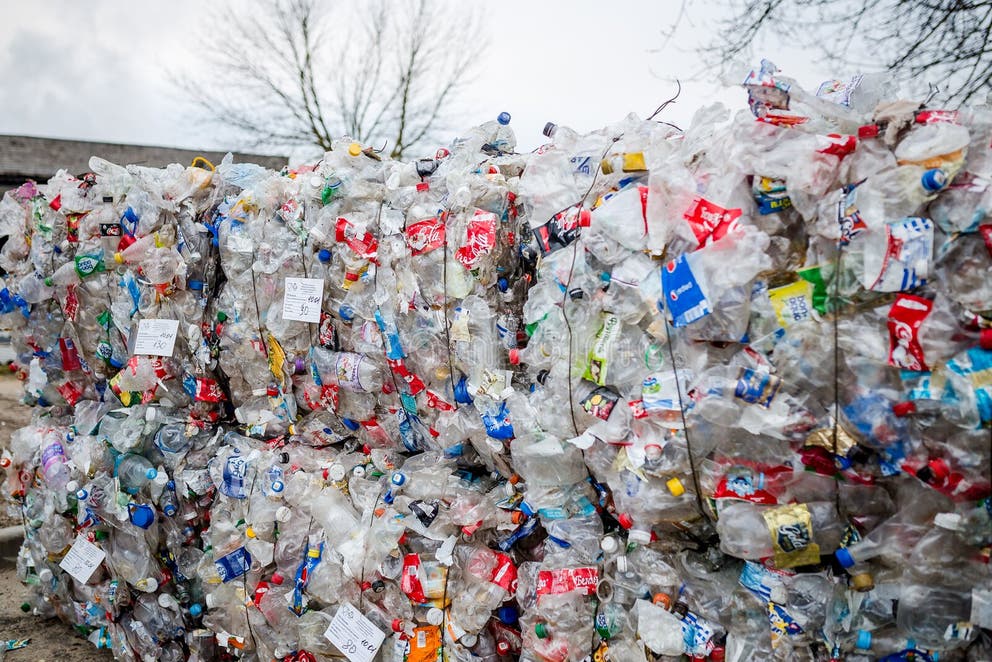 Plastic Waste is in the Warehouse at the Garbage Disposal Plant ...
