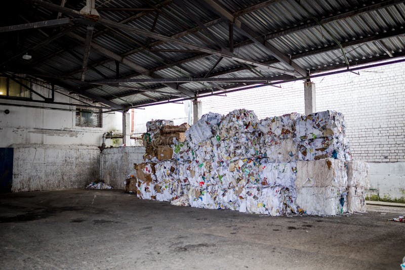 Plastic Waste is in the Warehouse at the Garbage Disposal Plant ...