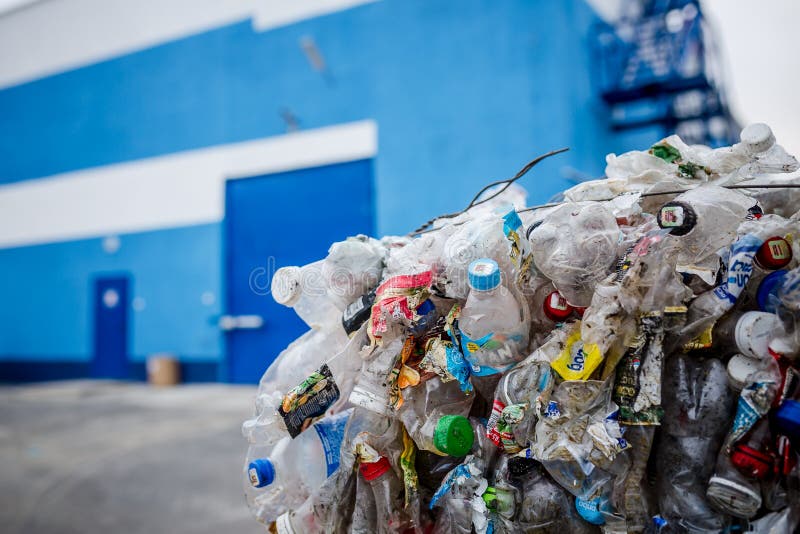 Plastic Waste is in the Warehouse at the Garbage Disposal Plant ...