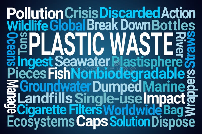 Plastic Waste Word Cloud stock illustration. Illustration of global ...