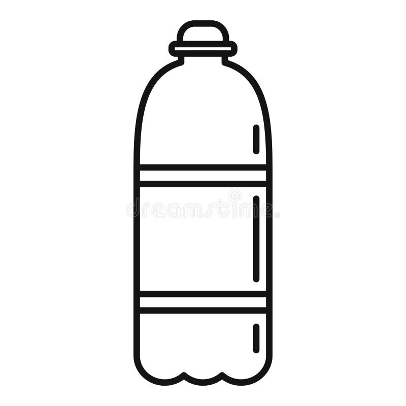 Plastic Water Bottle Icon, Outline Style Stock Vector - Illustration of ...