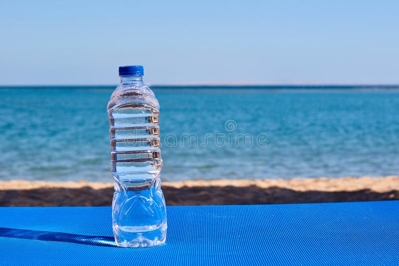 Plastic Water Bottle on the Sea Beach Stock Image - Image of space ...
