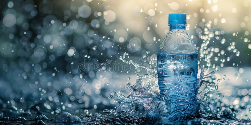 A Plastic Water Bottle Submerged in a Clear, Sparkling Stream Stock ...