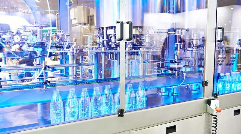 Plastic Water Bottles on Packaging Conveyor Stock Image - Image of ...