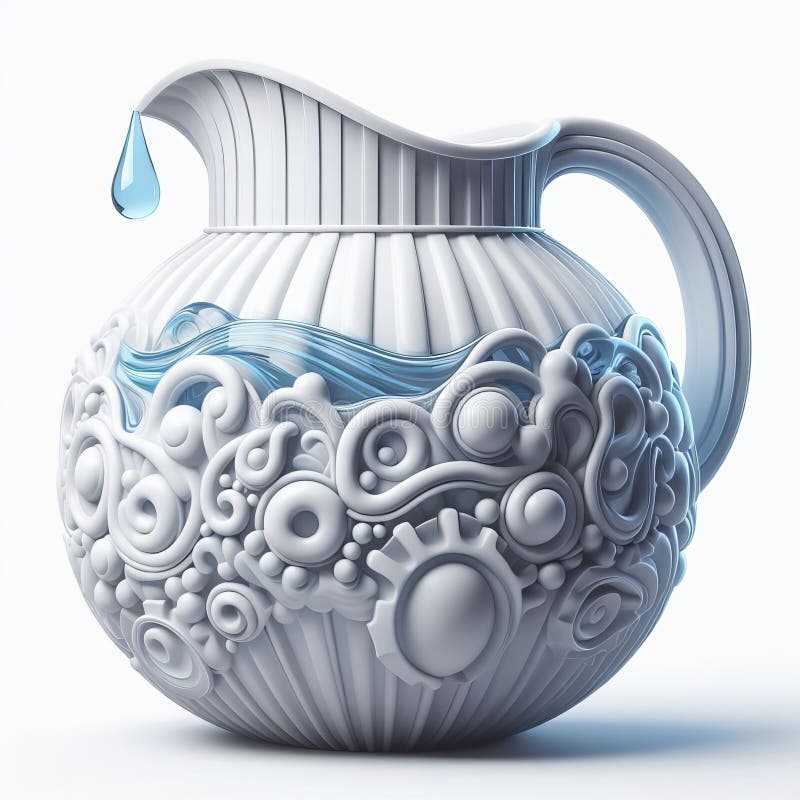 Plastic Water Pitcher a Large, Round Pitcher with a Handle an Stock ...