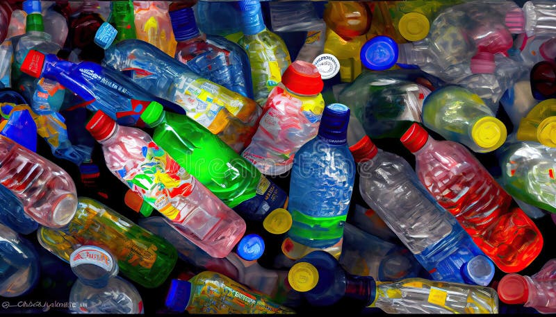 Plastic in Water, Ecological Concept Stock Illustration - Illustration ...