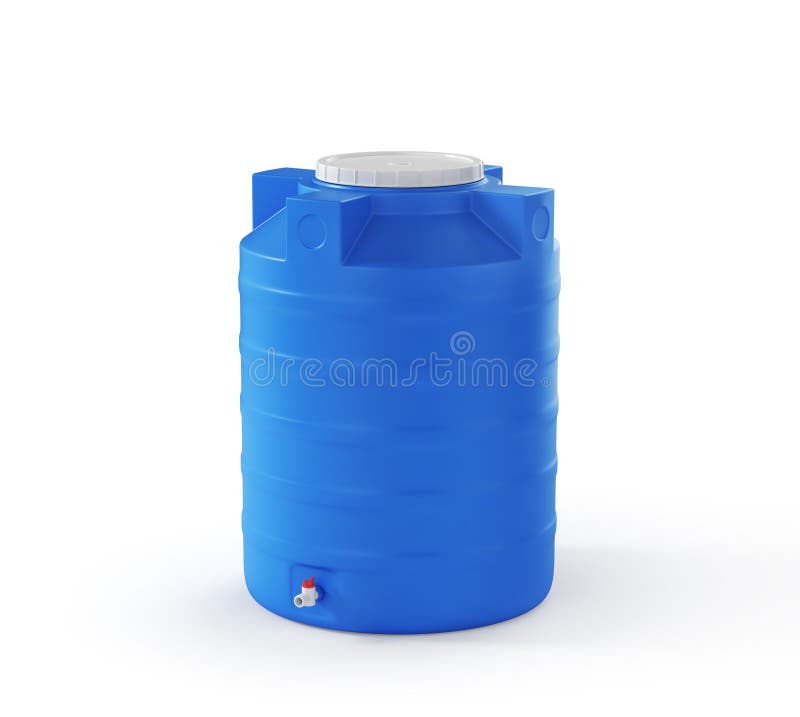 Plastic Water Tank in Form of Cube on a White Background. Stock ...
