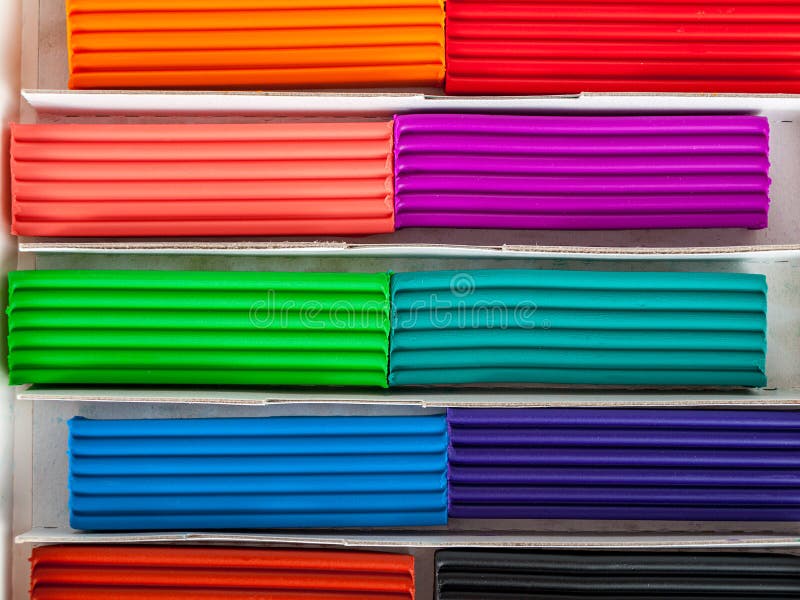 Plastic Wax Clay for Modeling, Multi-colored Cubes, Plasticine Stock ...