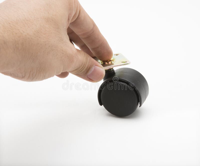 Plastic Wheel on White Background Stock Photo - Image of furniture ...