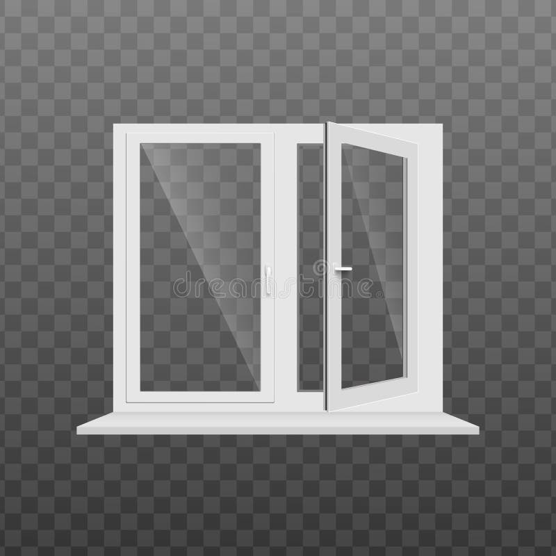 White Glass Window 3d Mockup, Realistic Vector Illustration Isolated ...