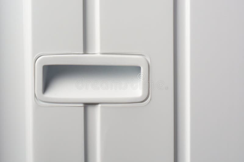Plastic White Surface with Cutout Handle Closeup Stock Image - Image of ...