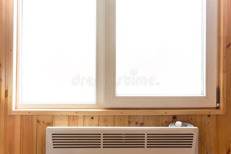 Plastic Window Installed in a Country House, Under the Window There is ...