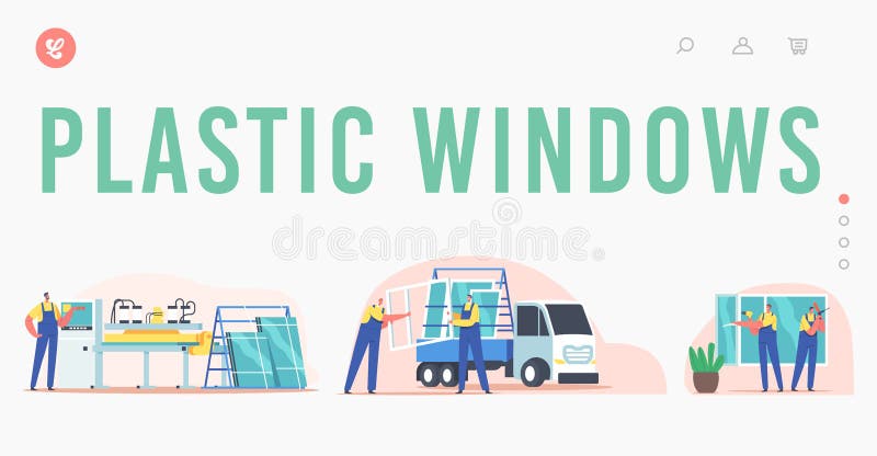 Plastic Window Landing Page Template. Pvc Glass Producing, Delivery and ...