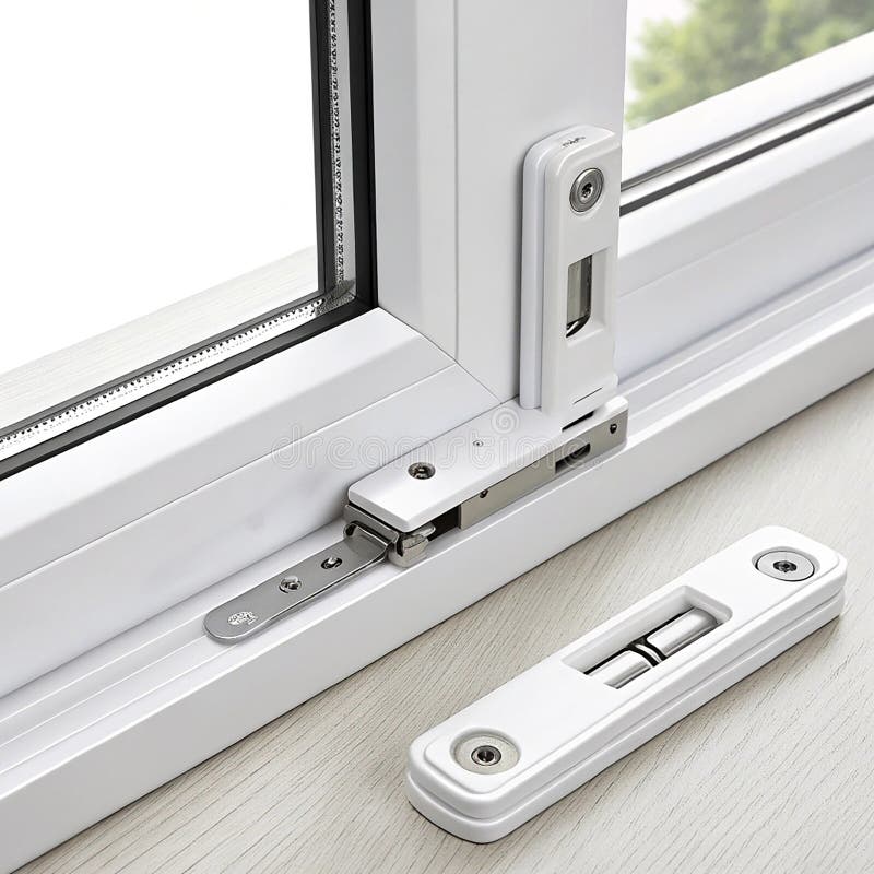 Plastic Window Lock with Sliding Mechanism Stock Illustration ...