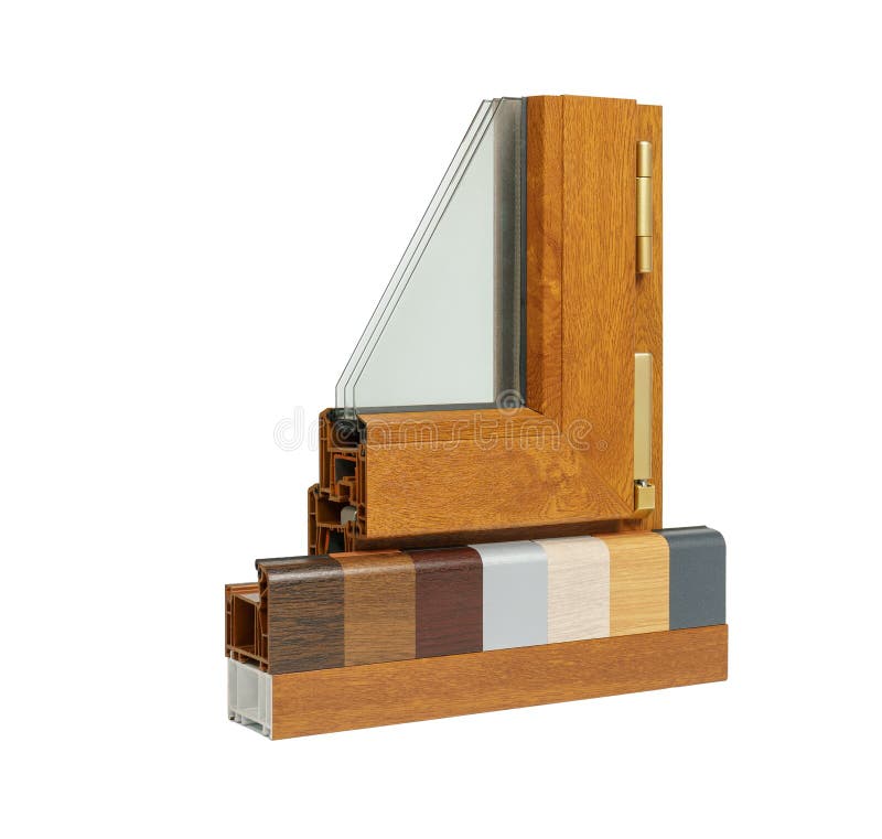Plastic Window Profile. Windows Section with Triple Glazing Stock Photo ...