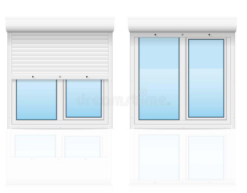 Shutters and Plastic Window Stock Vector - Illustration of privacy ...