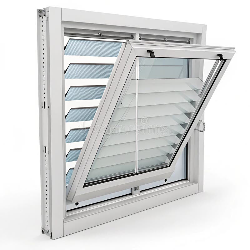 Plastic Window Shutter with Adjustable Louvers Stock Illustration ...