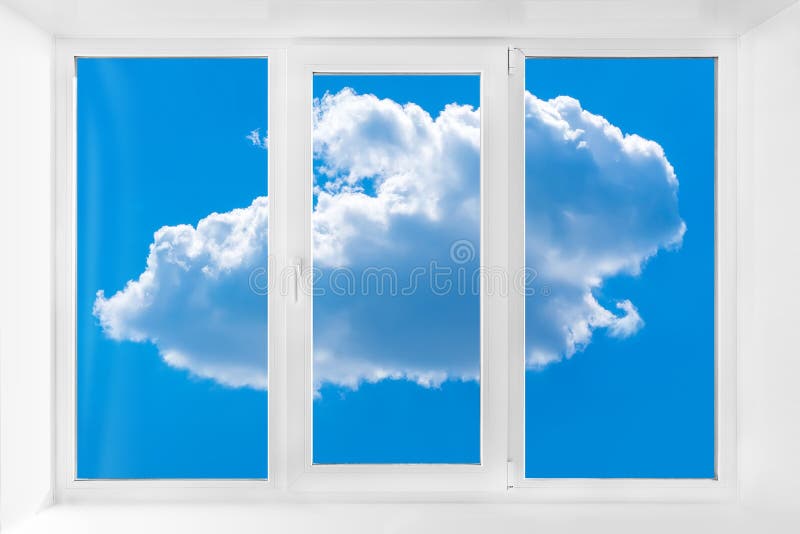 Plastic window with sky stock image. Image of modern - 106768123