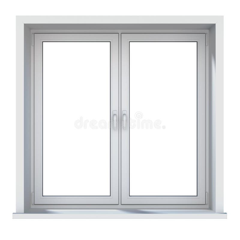 Plastic Window with Sunlight Isolated on White Background Stock ...