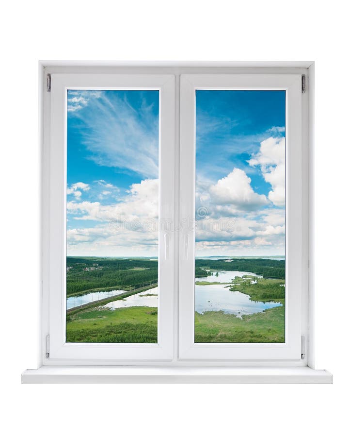 Plastic Window with Opened Door Stock Photo - Image of pane, indoors ...