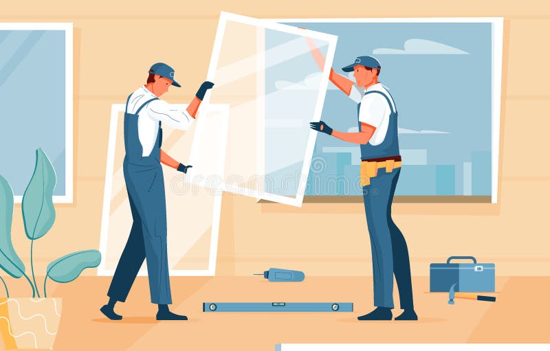 Windows Installation Banner. View from the Window. Vector Illustration ...