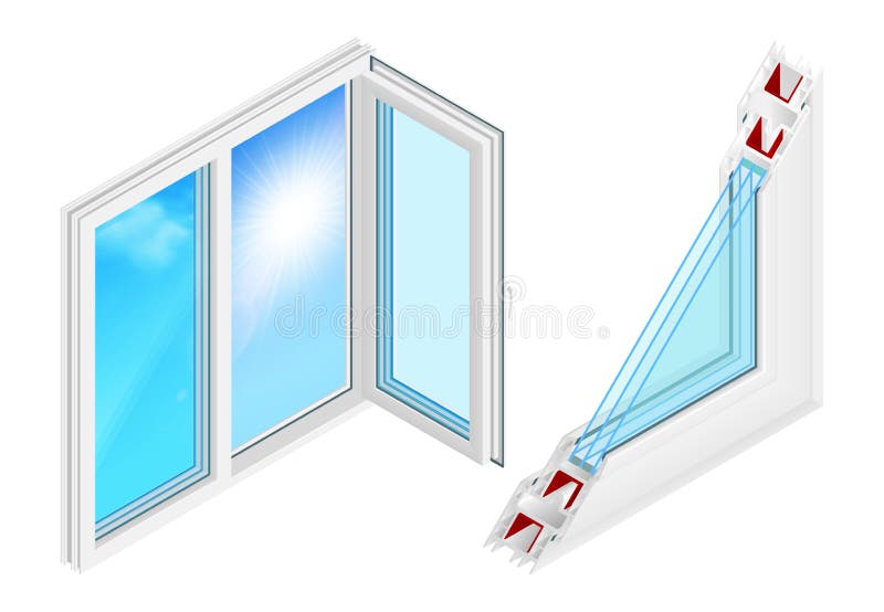 Isometric Cross Section Window Profile Stock Illustrations – 19 ...