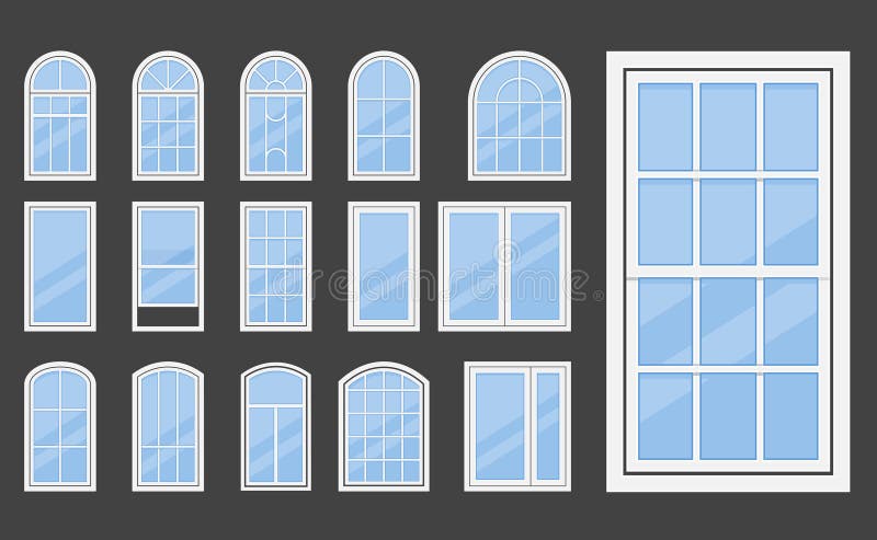 Plastic Windows with Various Types Frames and Glass, Windows Framing ...